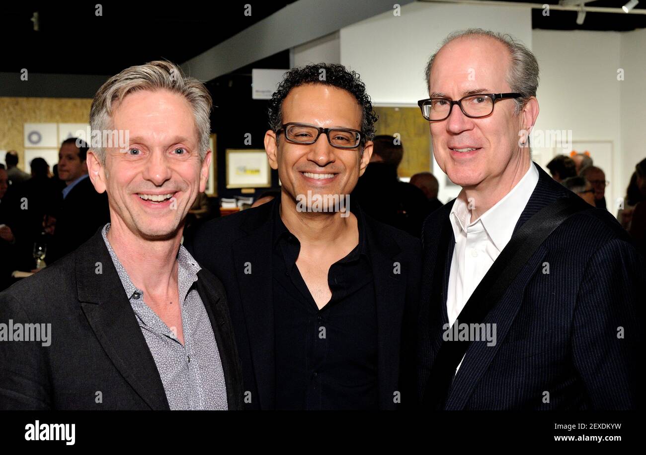 L-R: Steven Estok, Ghiora Aharoni and Chris Noey attend The IFPDA Print ...