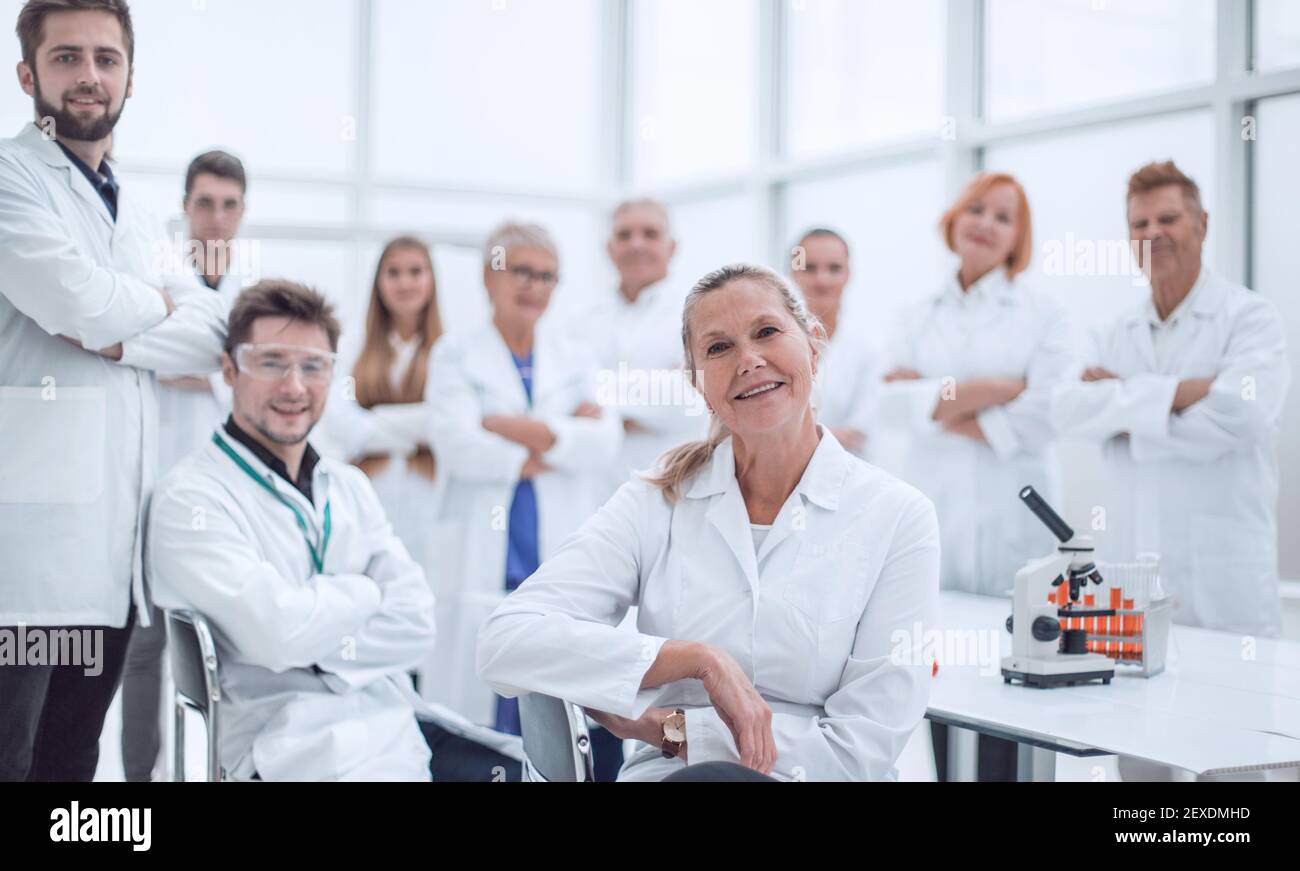 Group smiling scientists in hi-res stock photography and images - Alamy