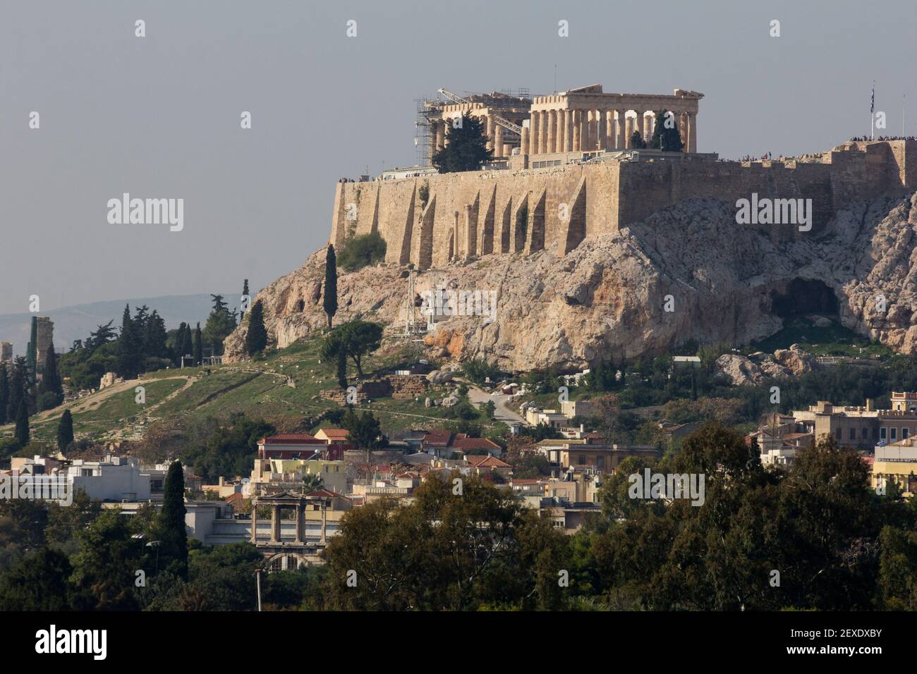 Acropolis and Parthenon as seen from Panathinaikon Stadium. More than ...