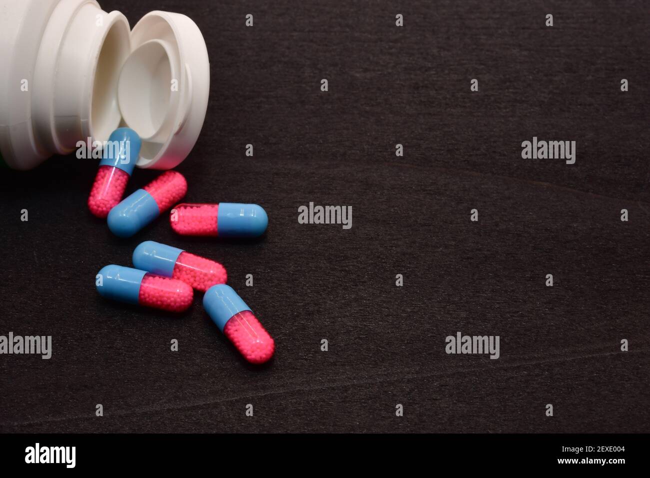 Original photography image of health drugs on dark background Stock ...