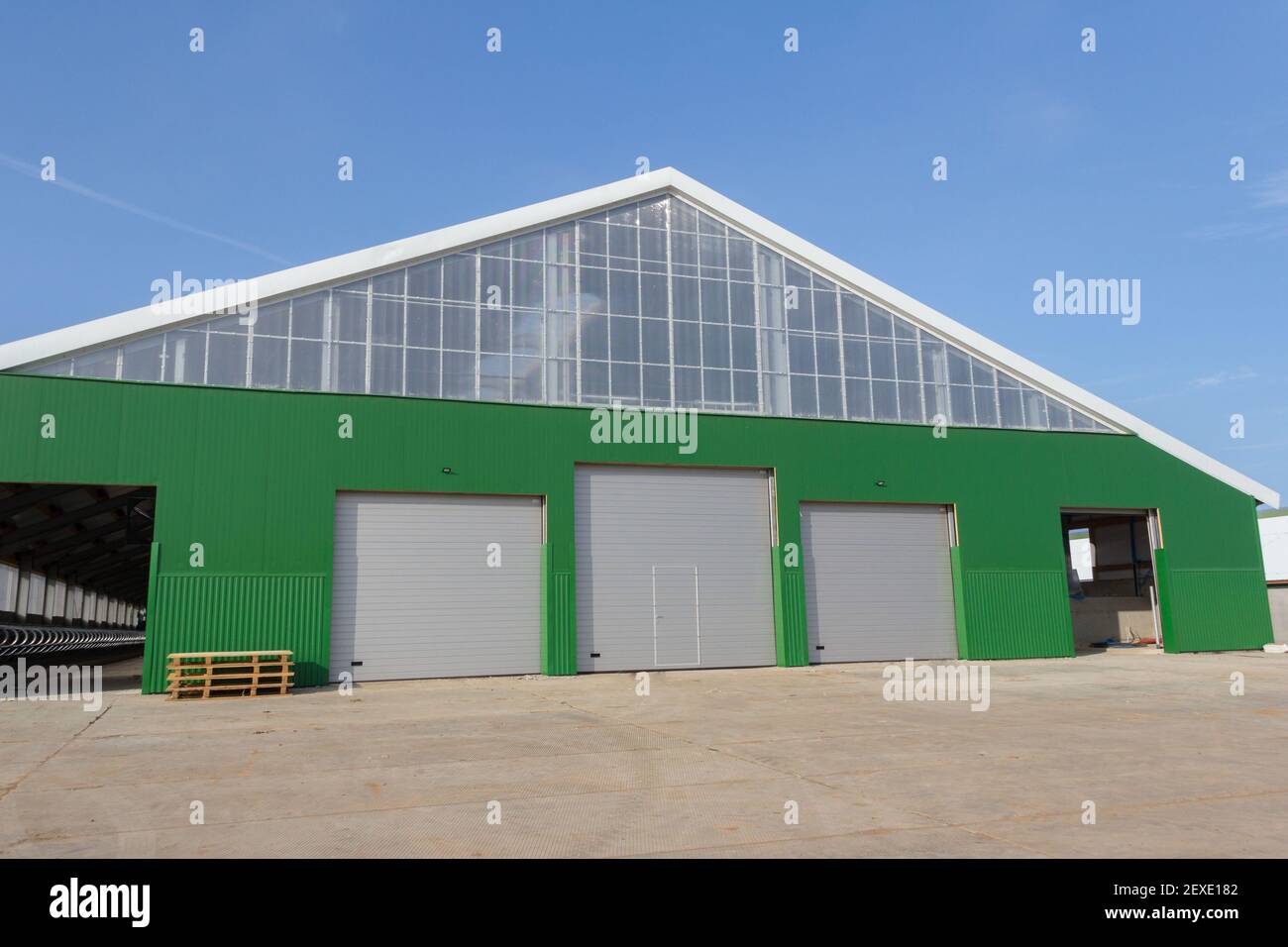 Building under construction with sandwich panel of insulation on the ...