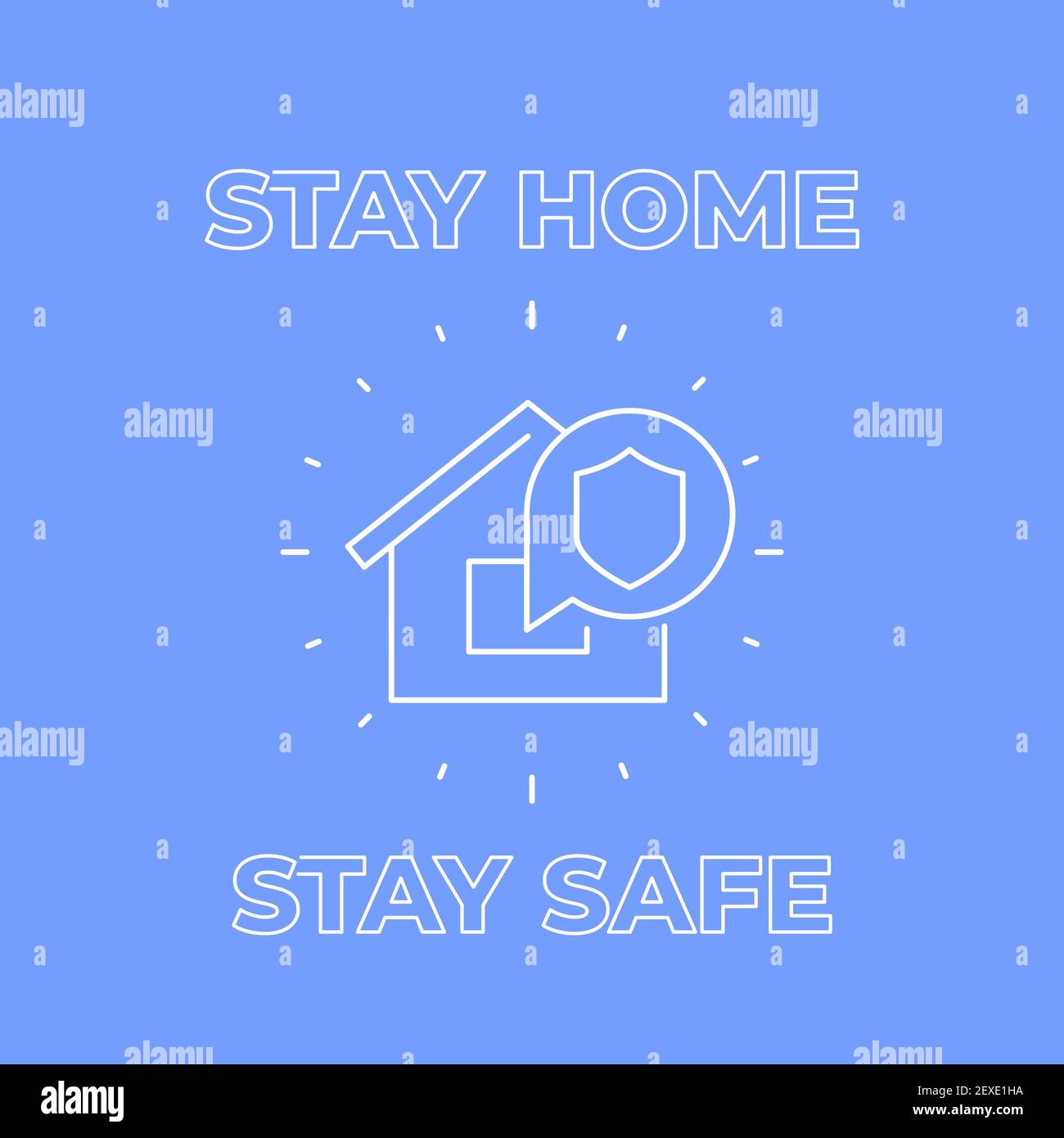 Stay home, stay safe poster, line design Stock Vector Image & Art - Alamy