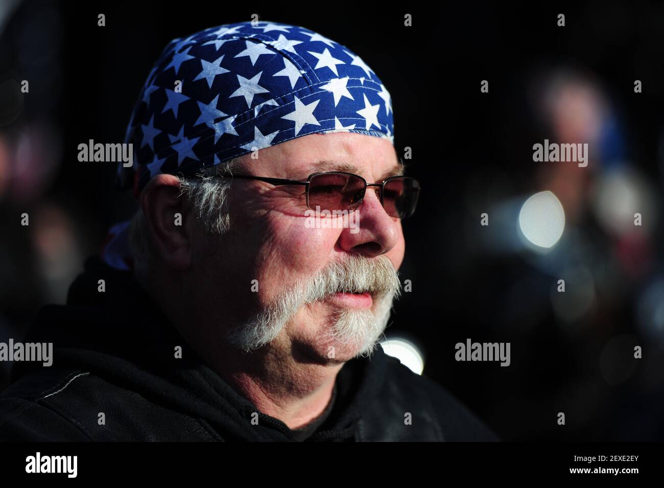 Patriot Guard Rider Terry Fraser takes part in the Ross Hollywood ...