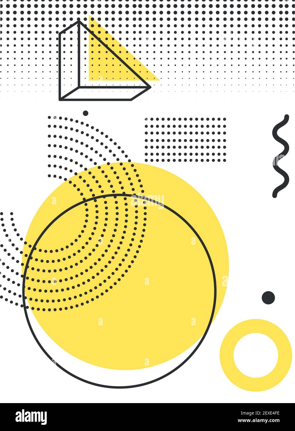 geometric shapes memphis juxtaposed halftone Stock Vector Image & Art ...