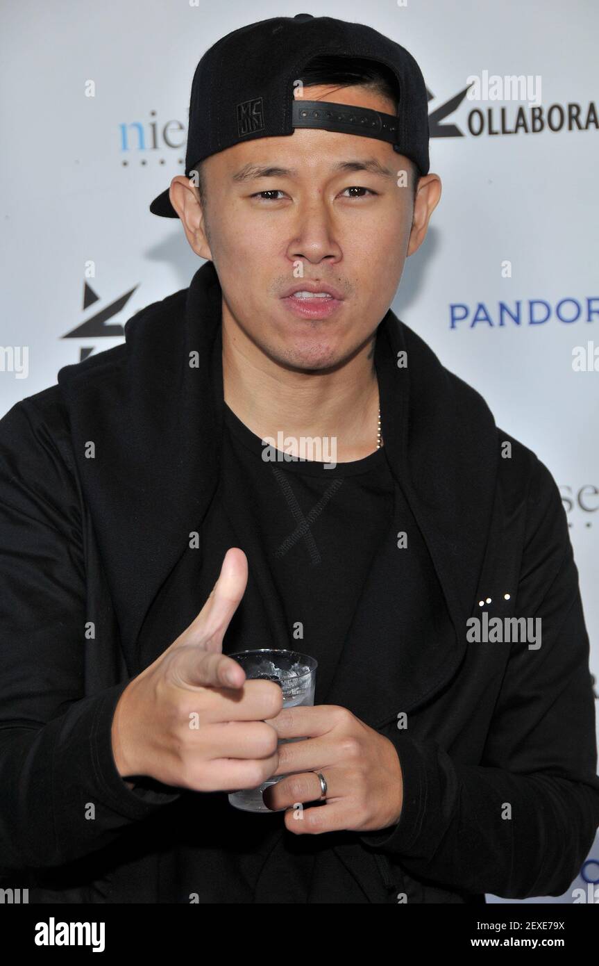 MC Jin arrives at Kollaboration Star 2015 held at the Aratani Theatre ...