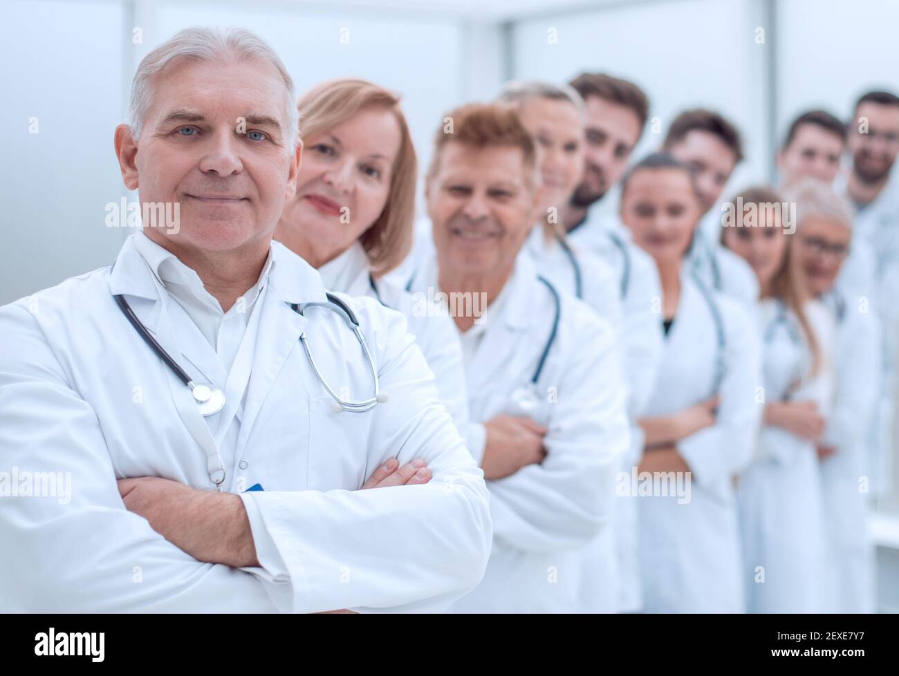 large group of medical colleagues standing in a row Stock Photo - Alamy