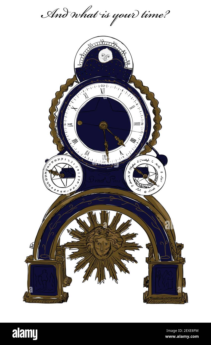 Clock vector old vintage Cut Out Stock Images & Pictures - Alamy