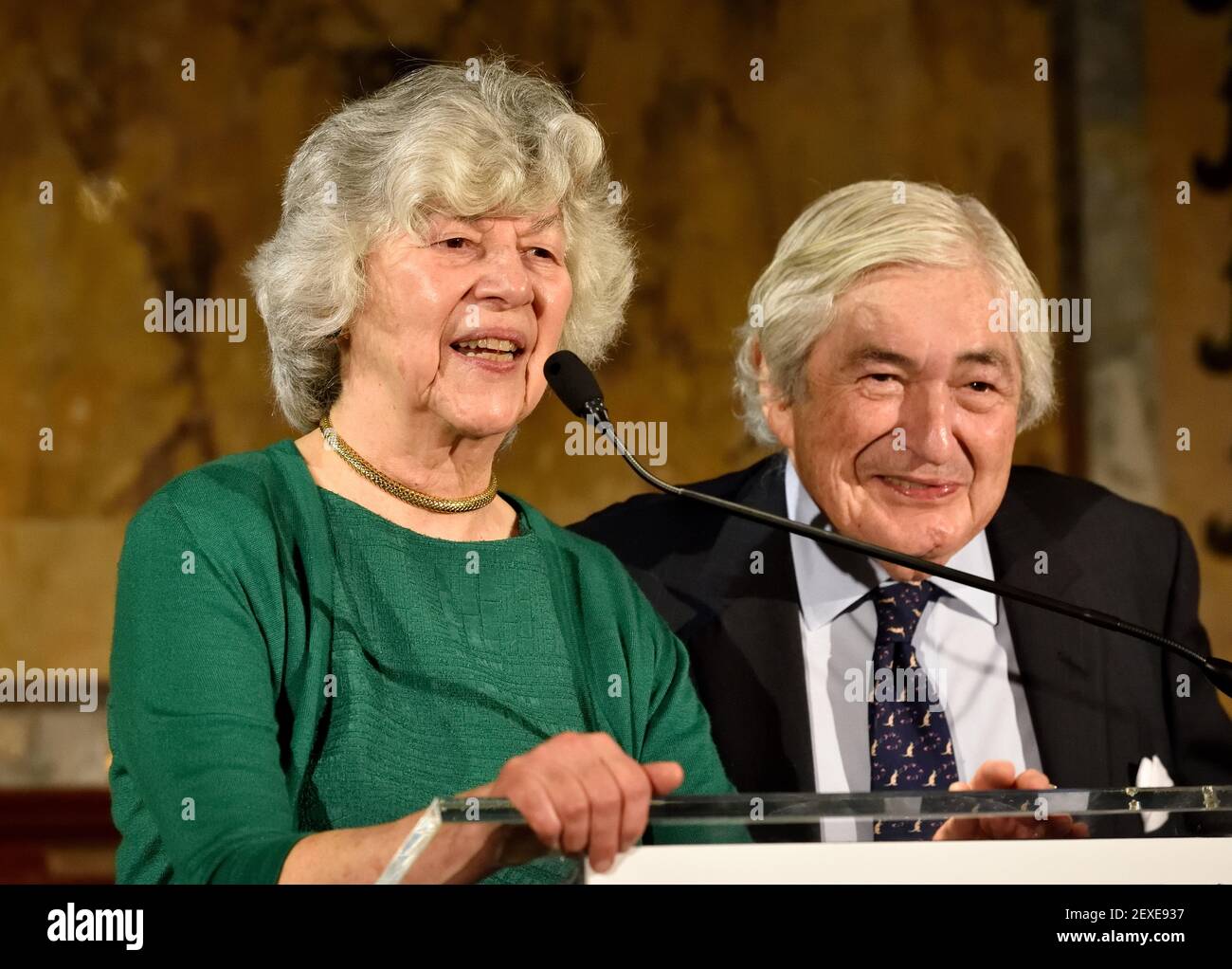 Former World Bank President James Wolfensohn and wife Elaine speak at ...