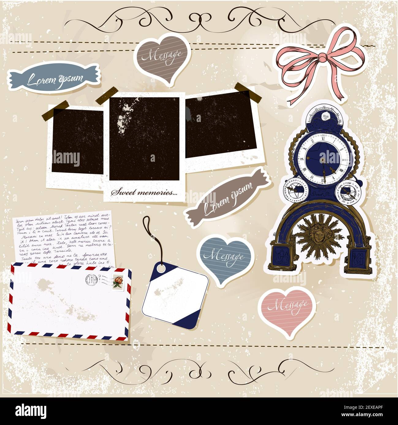 Scrapbook elements set Stock Photo - Alamy