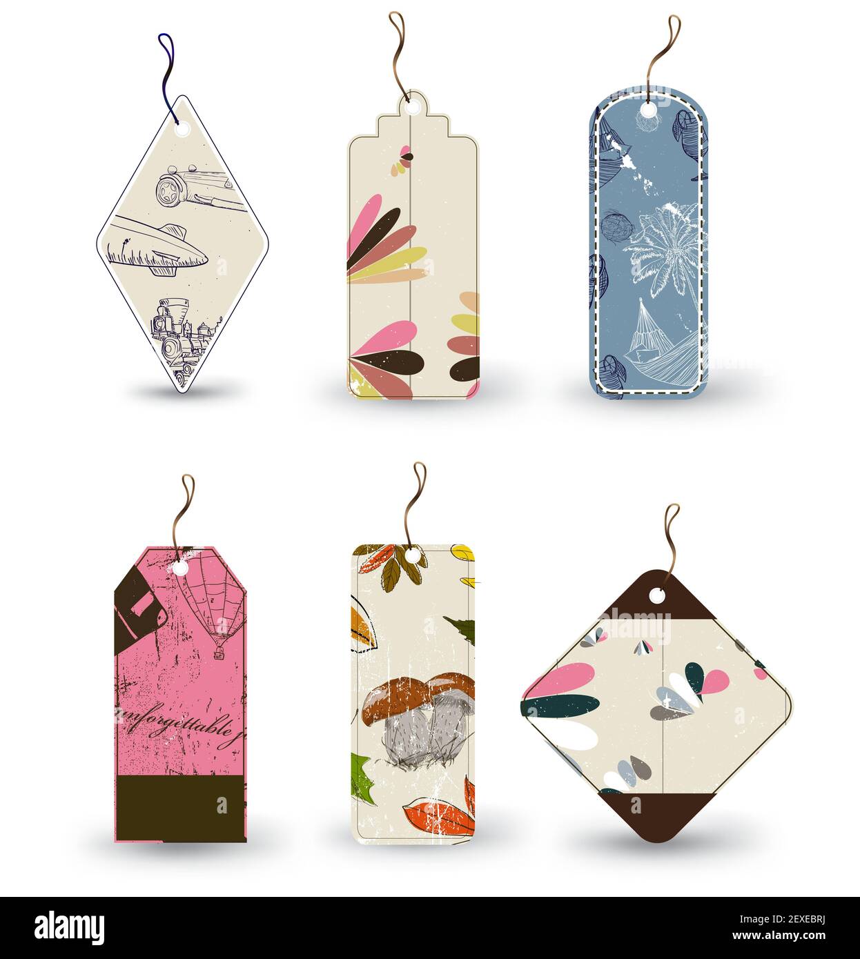 Vector set of 6 tags different shapes Stock Photo - Alamy