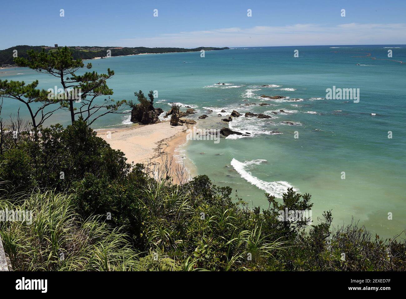 A beach on Oura Bay where planned construction of two airstrips for U.S ...