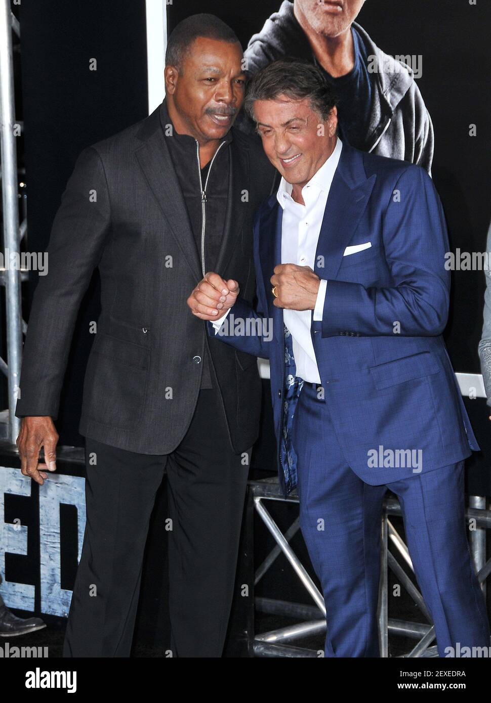 (L-R) Carl Weathers and Sylvester Stallone arrives at the "Creed" Los ...