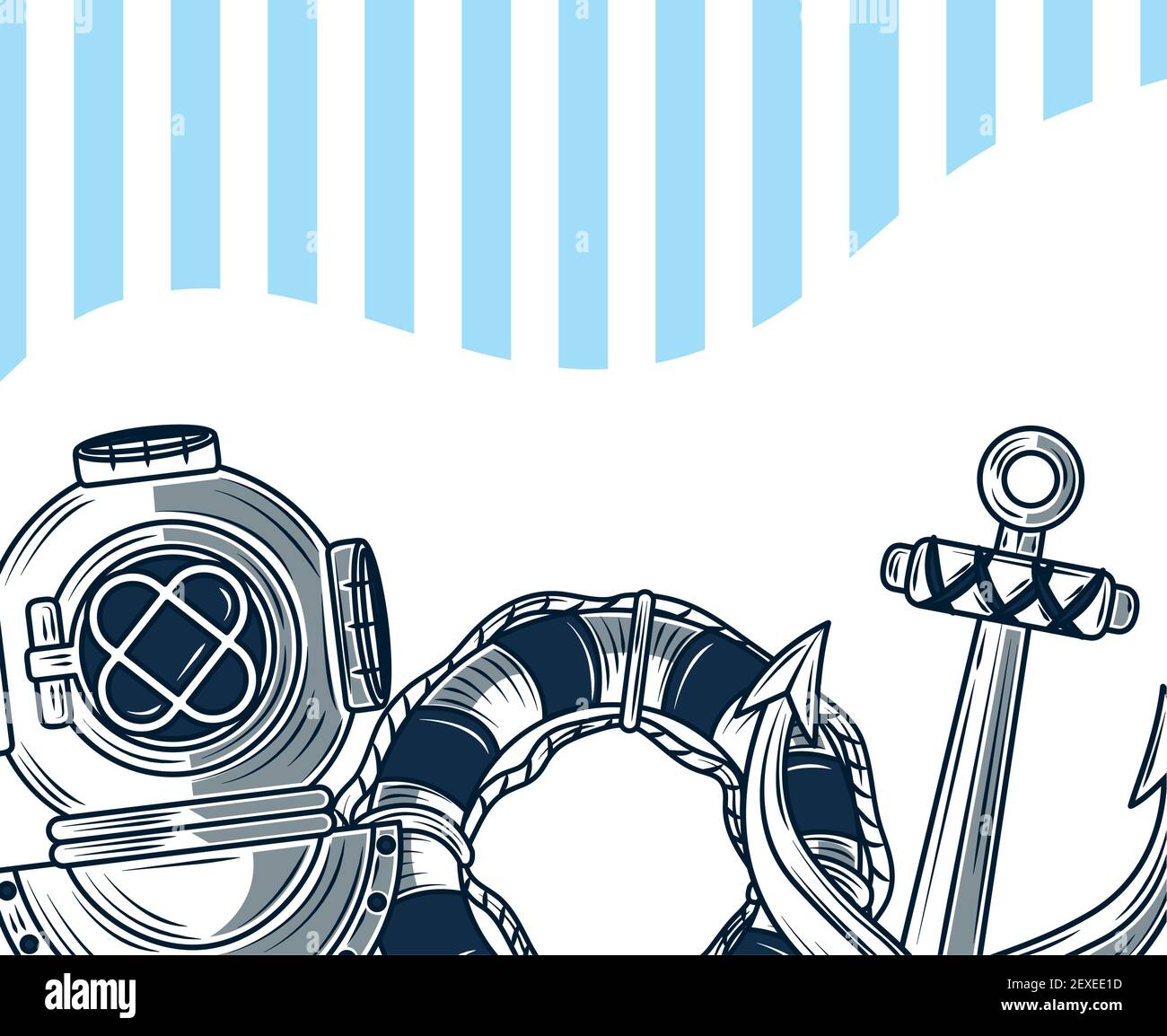 nautical anchor lifebuoy vintage card Stock Vector Image & Art - Alamy