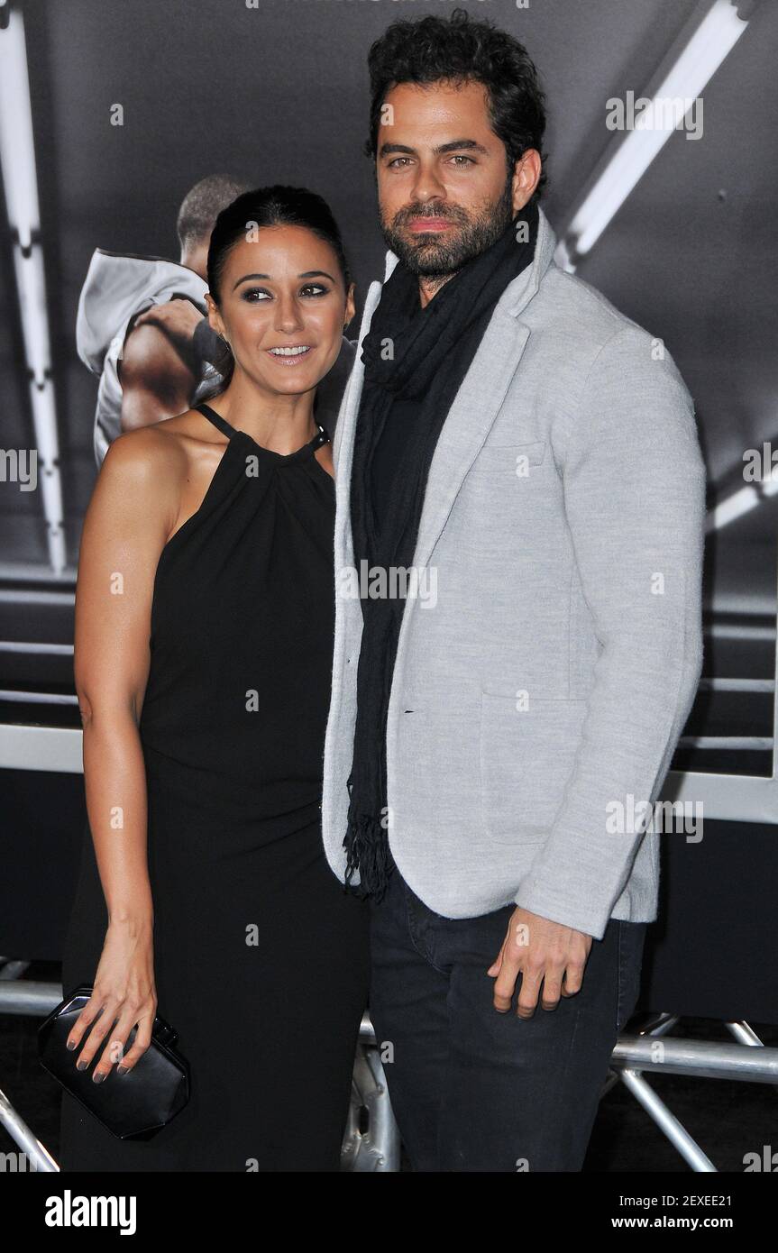 (L-R) Emmanuelle Chriqui and Adrian Bellani arrives at the "Creed" Los ...