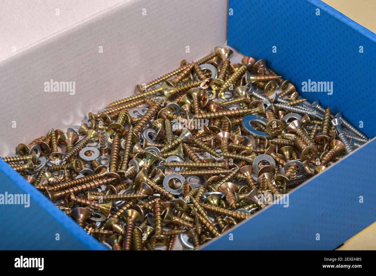 A Lots of different screws and washers all mixed together Stock Photo ...