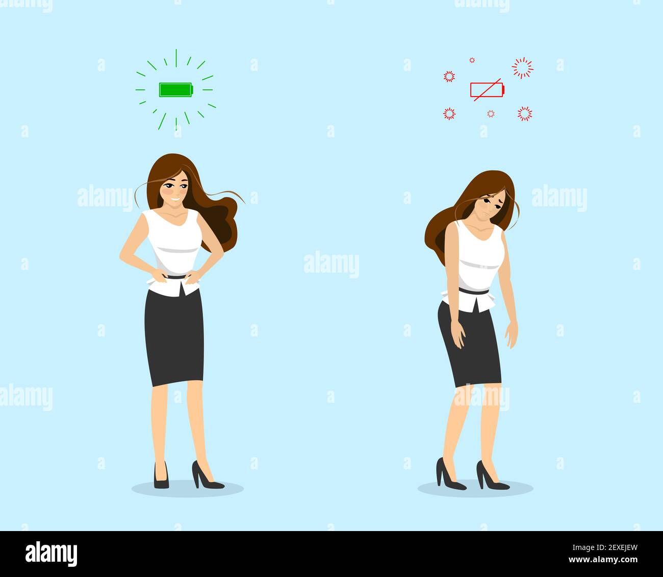 Frustrated sad tired woman Stock Vector Images - Alamy