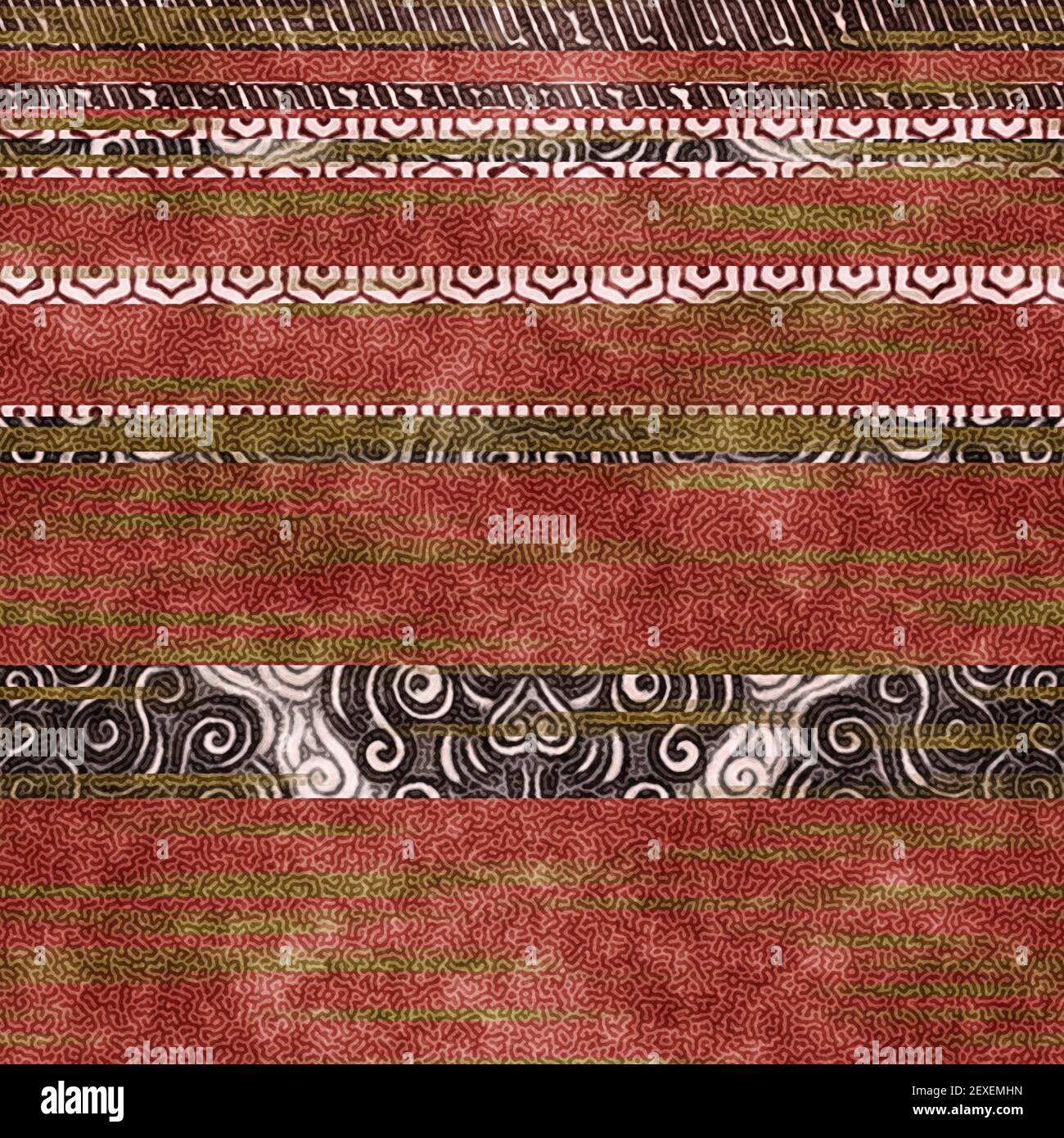 Seamless ethnic tribal pattern stripes rug design Stock Photo - Alamy