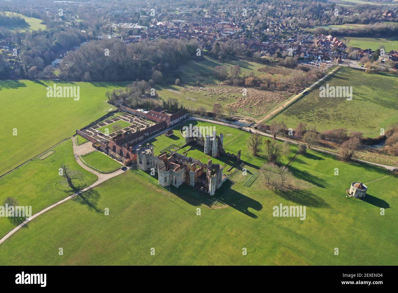 Aerial cowdray ruins hi-res stock photography and images - Alamy