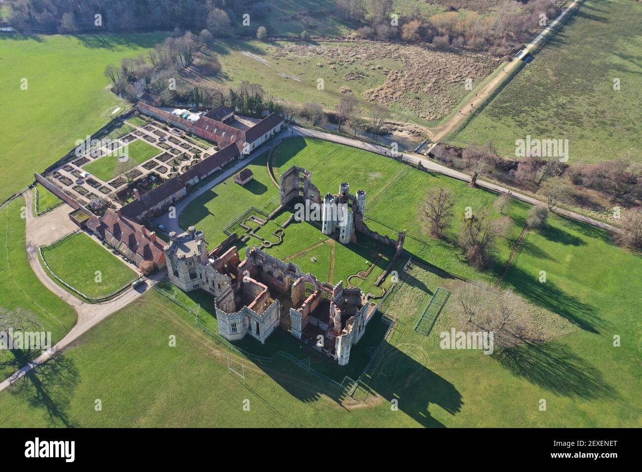 Aerial view of cowdray ruins hi-res stock photography and images - Alamy