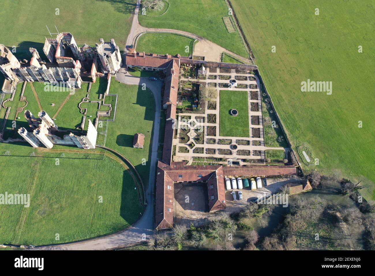 Aerial view of cowdray ruins hi-res stock photography and images - Alamy