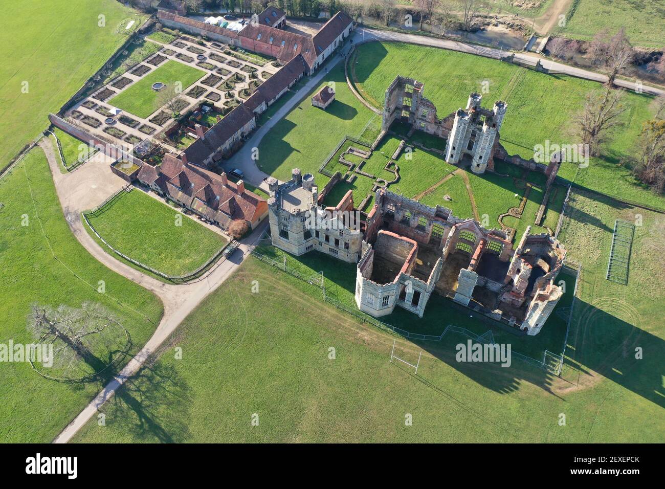 Aerial view of cowdray ruins hi-res stock photography and images - Alamy
