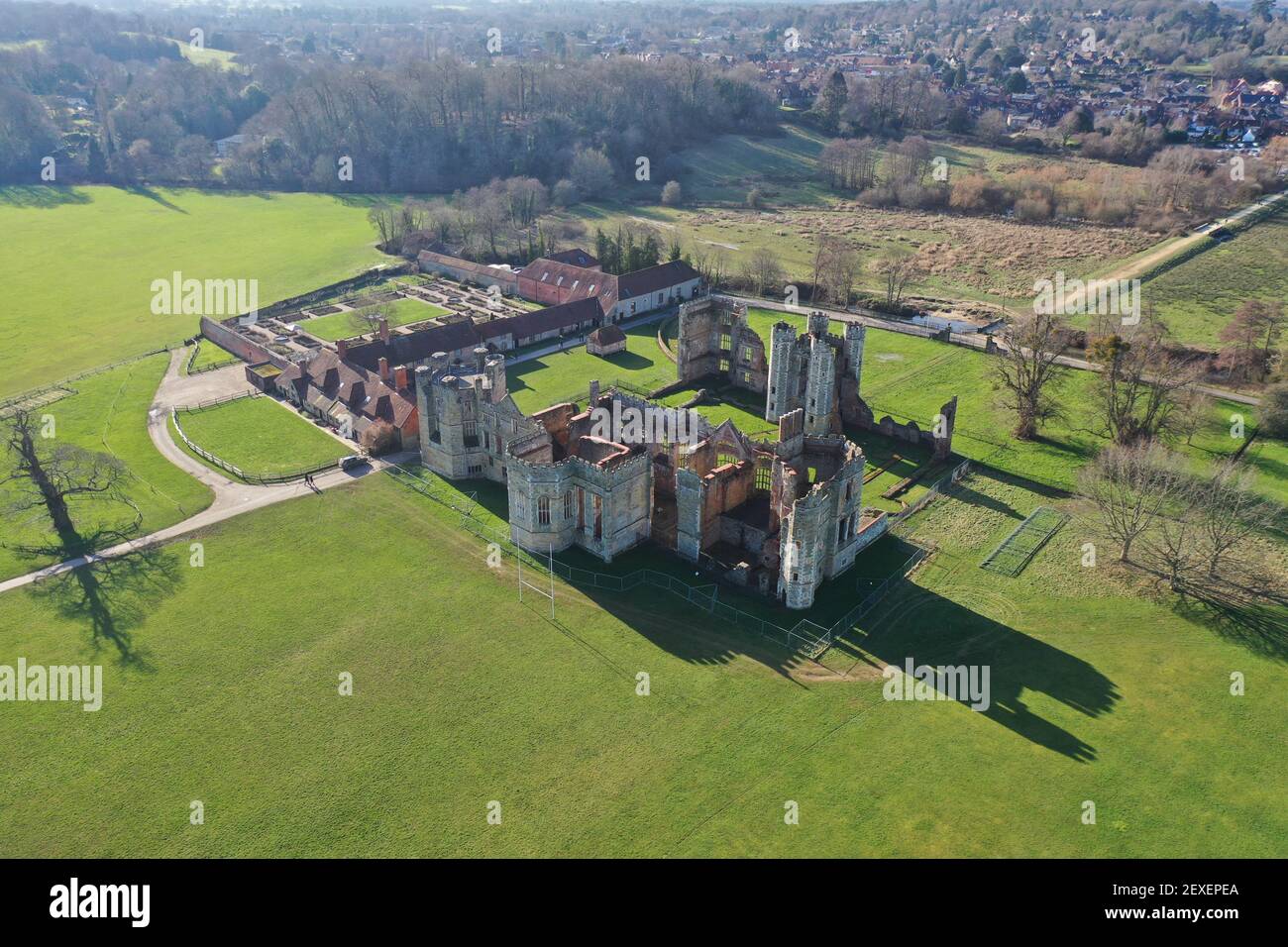 Aerial view of cowdray ruins hi-res stock photography and images - Alamy