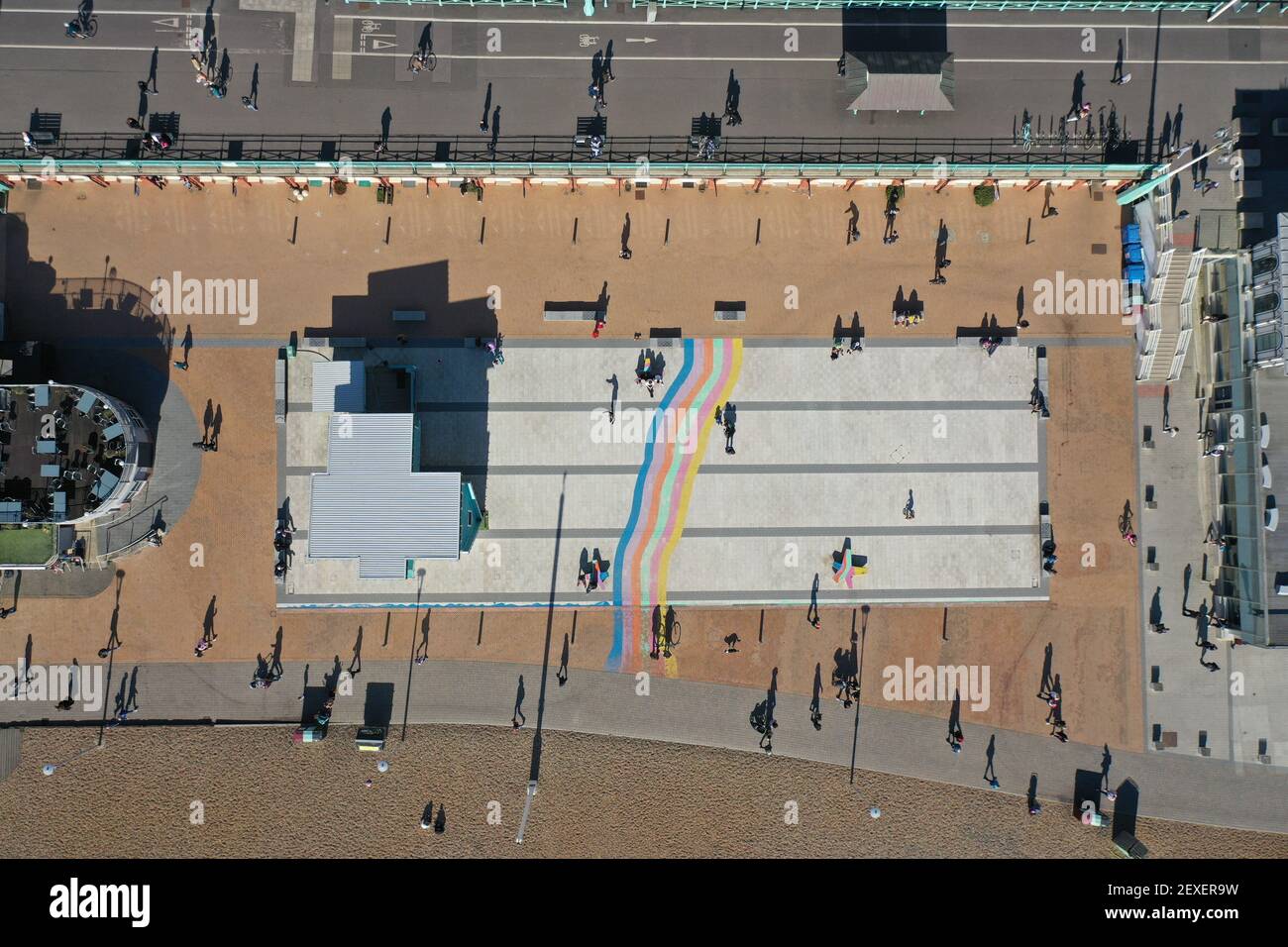 Aerial views of the city of Brighton and Hove in East Sussex (UK Stock ...