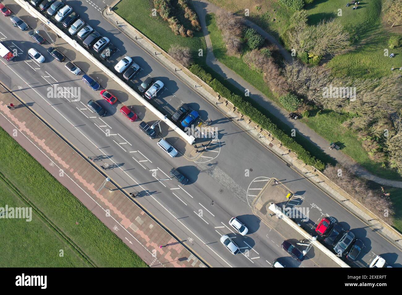 Aerial views of the city of Brighton and Hove in East Sussex (UK Stock ...