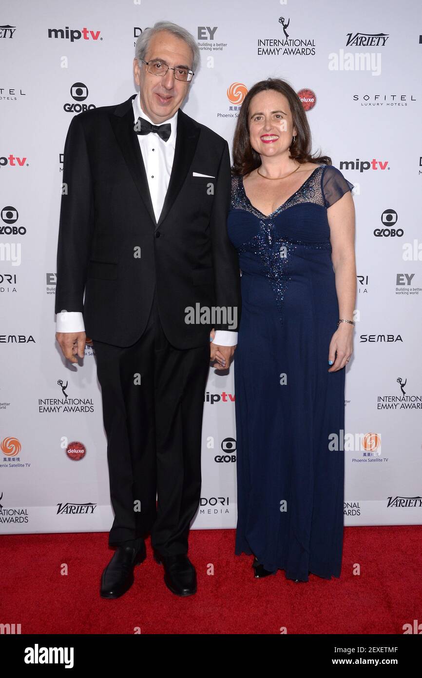(L-R) Howard Isaac and Alzbeta Klein attend the 43rd International Emmy ...