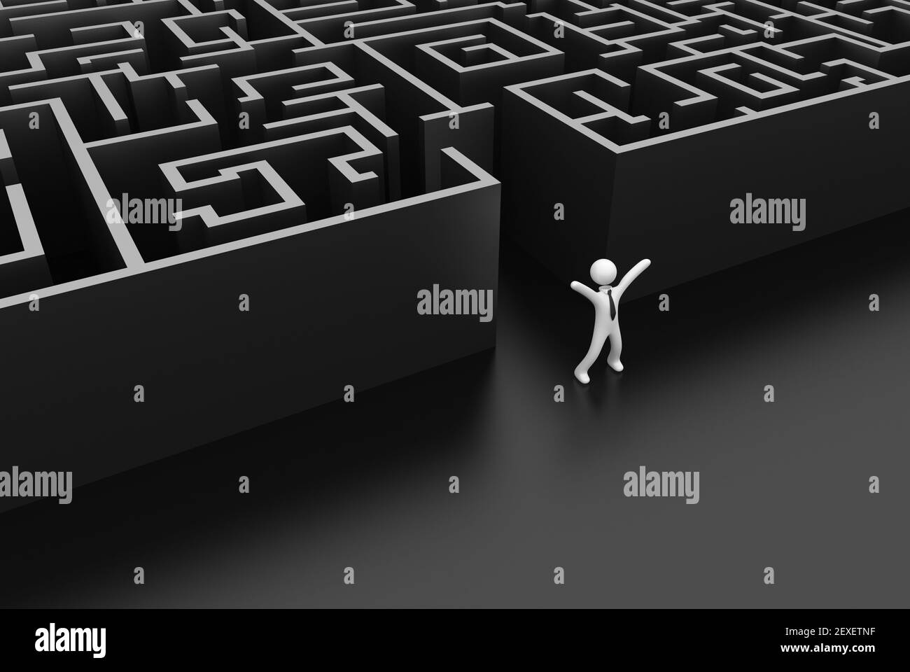 Person out of the maze Stock Photo - Alamy