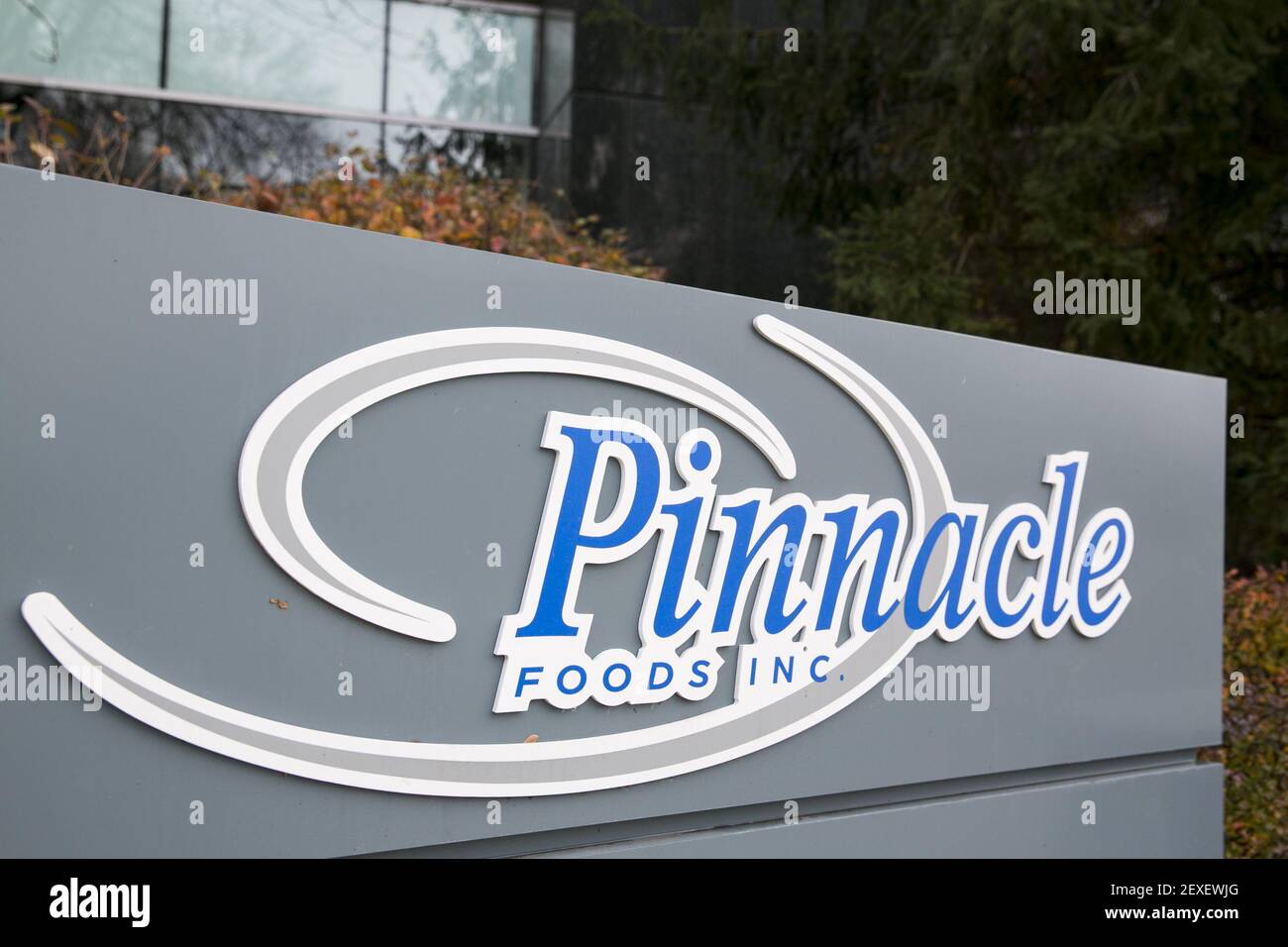 A logo sign outside of the headquarters of Pinnacle Foods, Inc., in ...