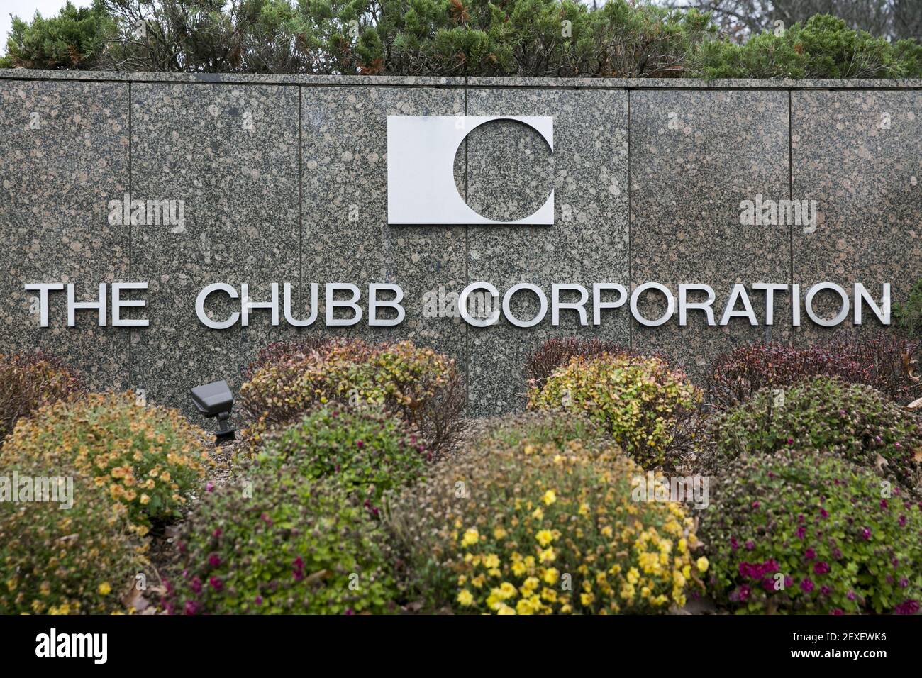 A logo sign outside of the headquarters of the Chubb Corporation in ...