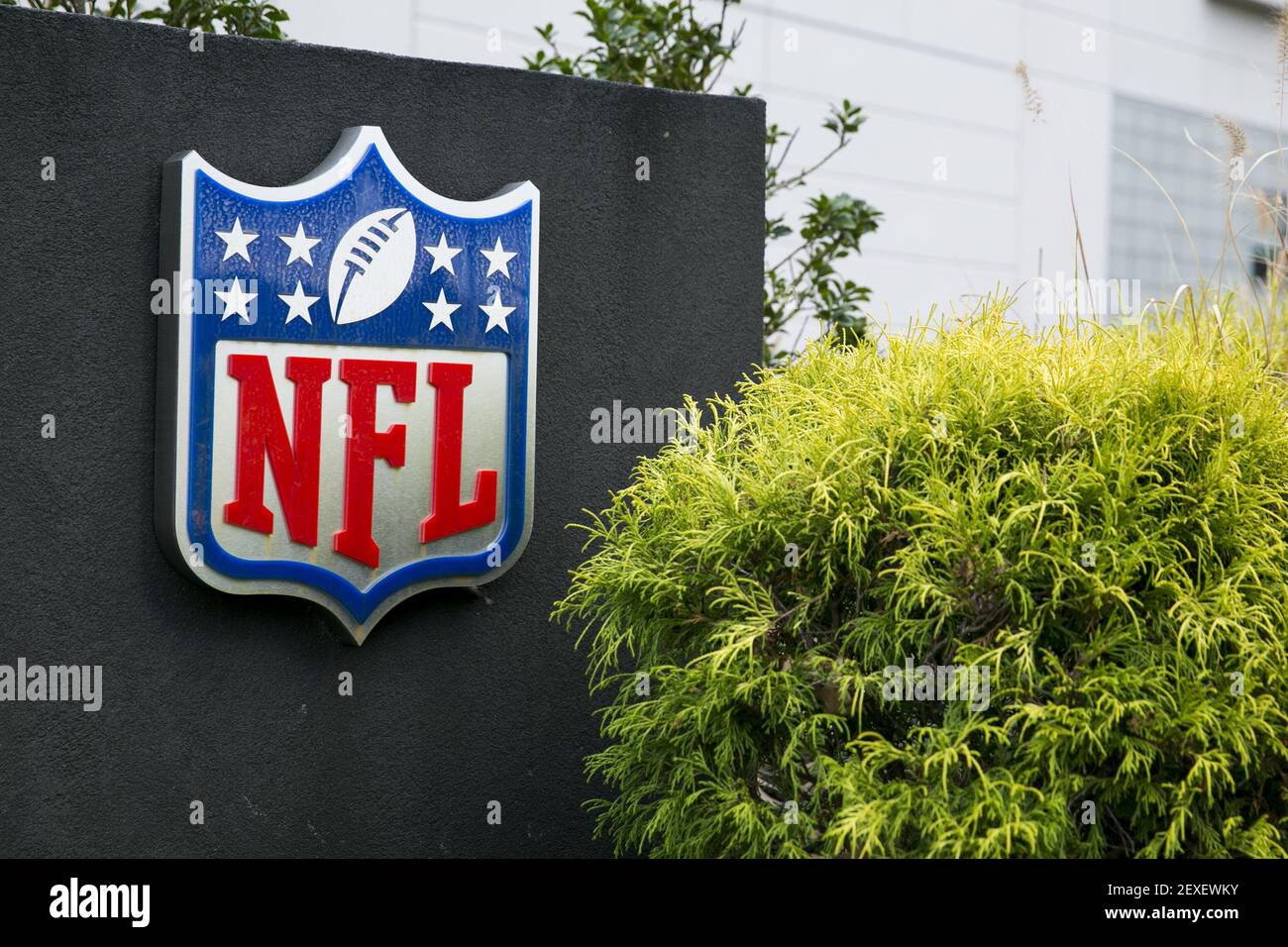 A logo sign outside of the headquarters of NFL Films in Mount Laurel ...
