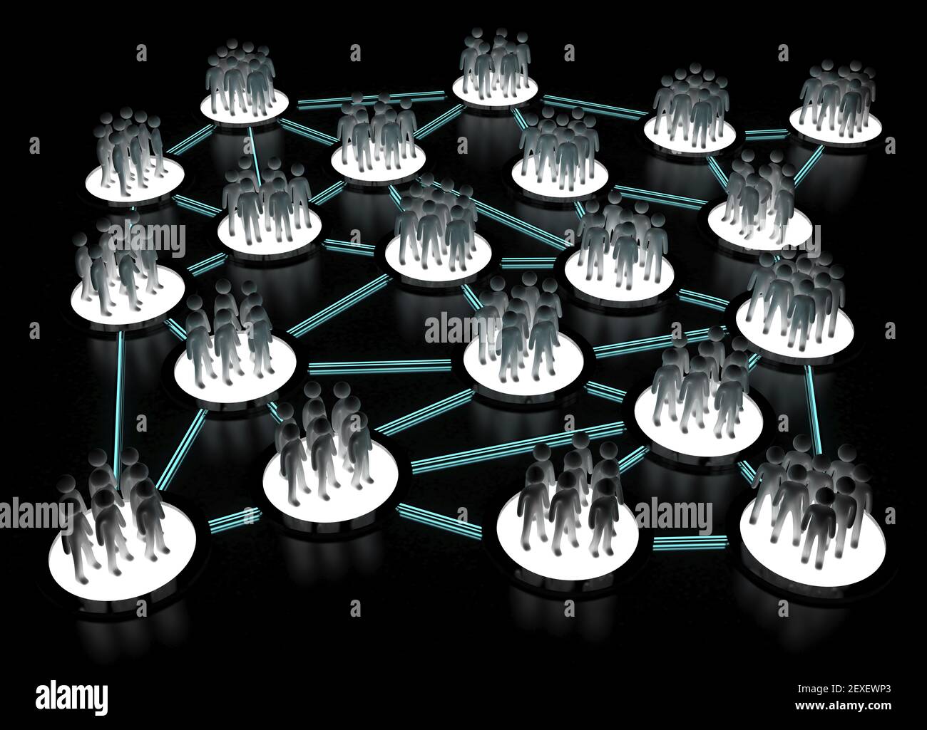 Human Network Connection on Black Surface Stock Photo - Alamy