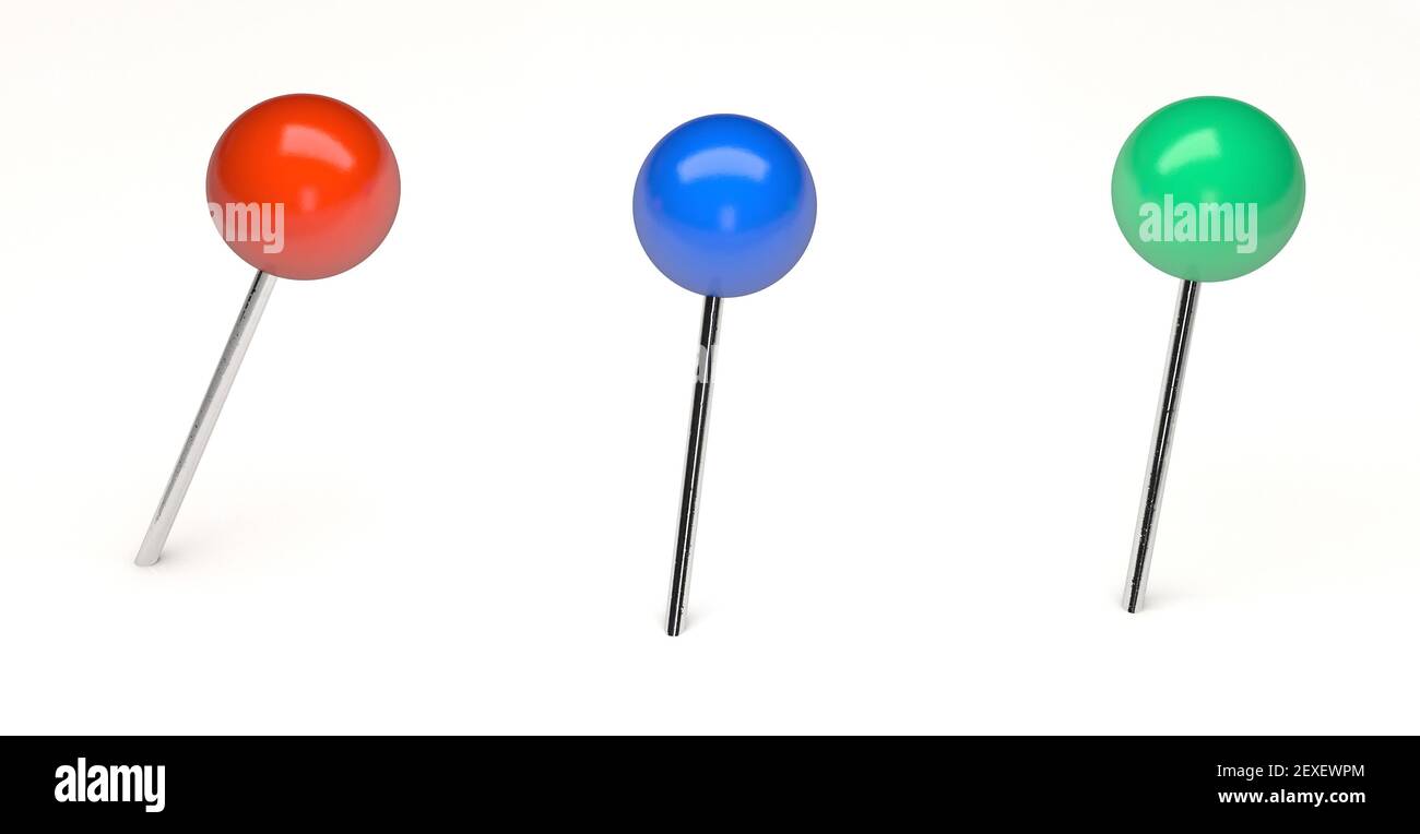 Red push pins with path Stock Photo - Alamy
