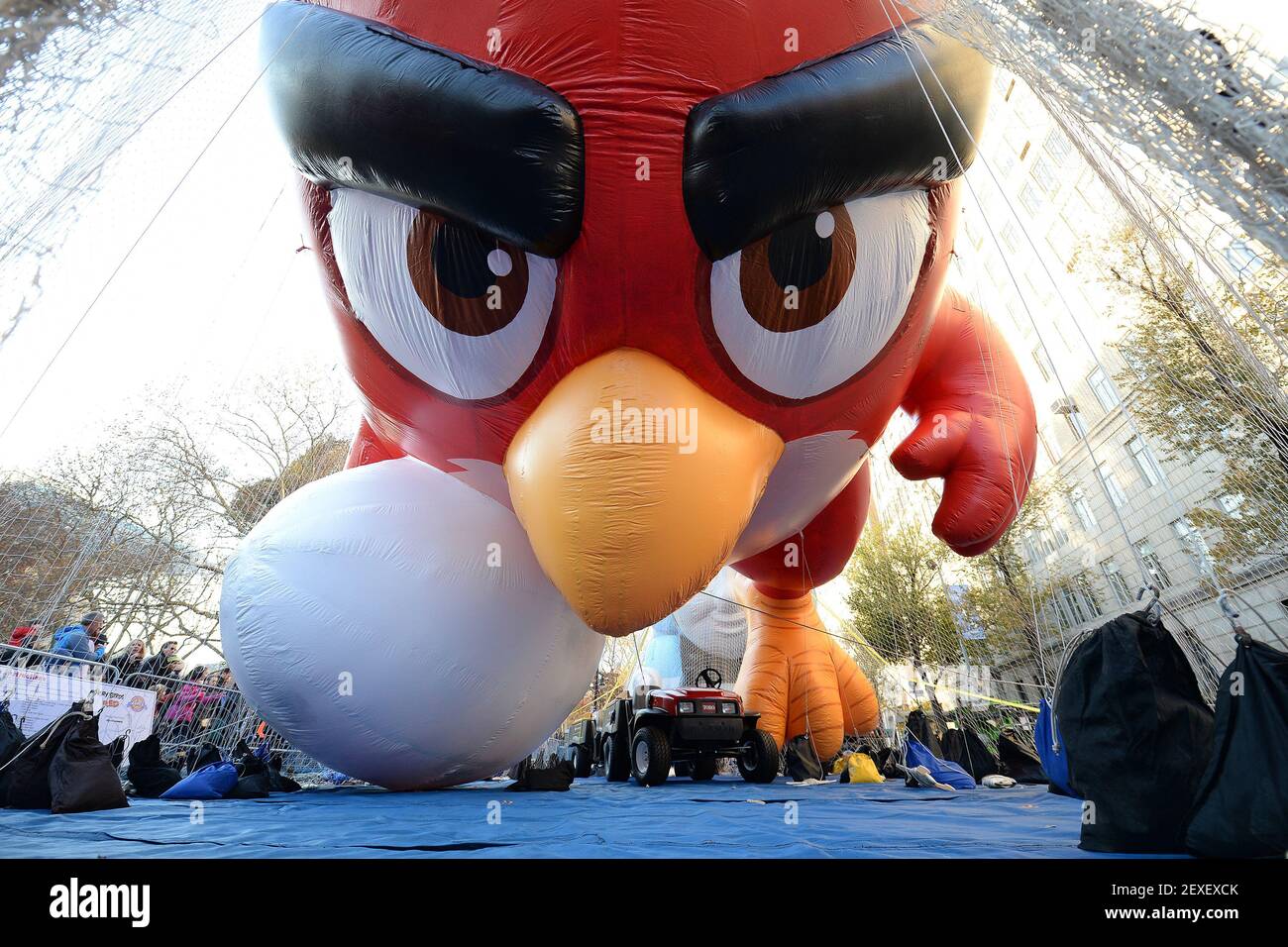 Angry Birds' Red, a new balloon, is slowly inflated along 81st Street ...