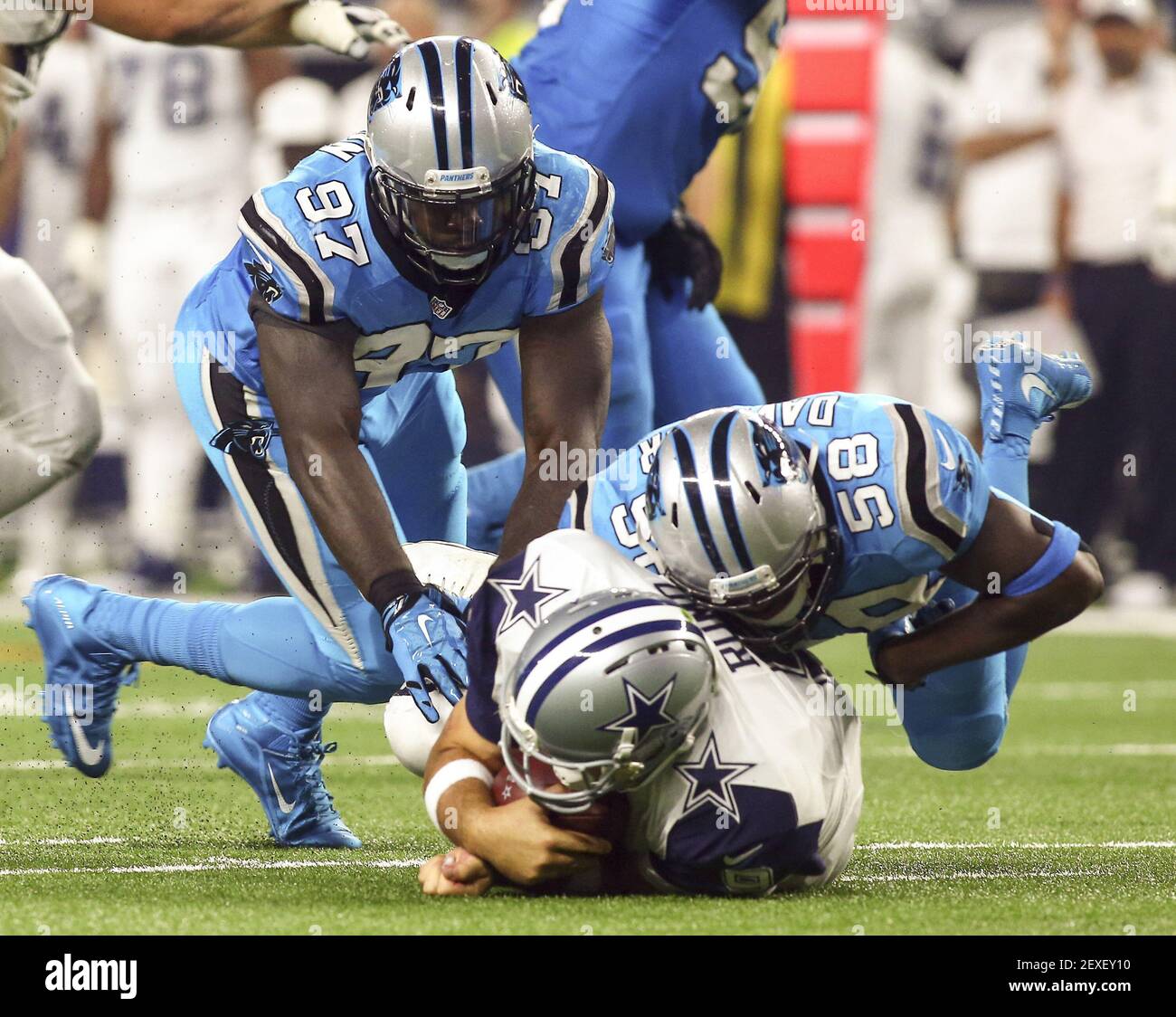 Carolina Panthers defensive end Mario Addison (97) and outside ...