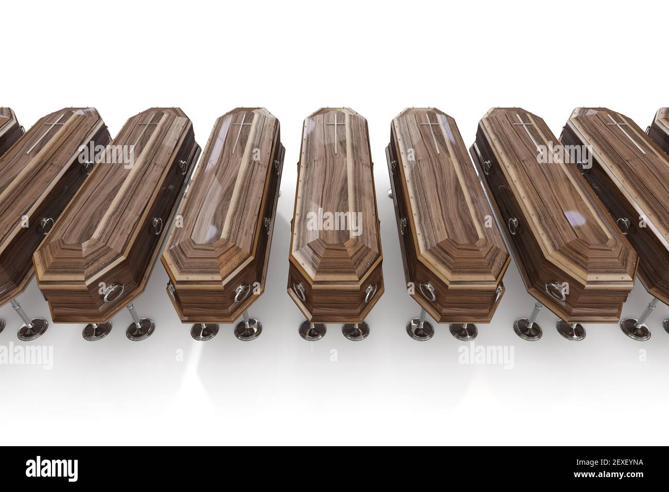Isolated casket in line Stock Photo - Alamy