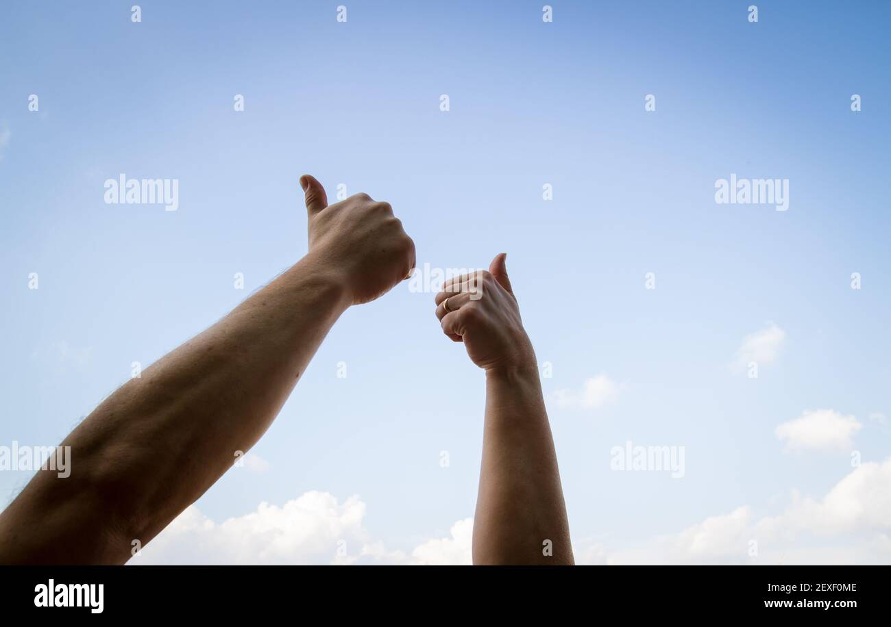 All thumbs up Stock Photo - Alamy
