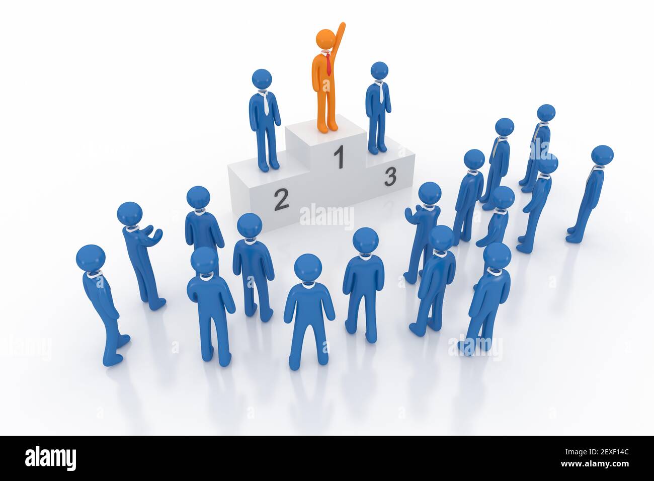 Businessman on the podium Stock Photo - Alamy