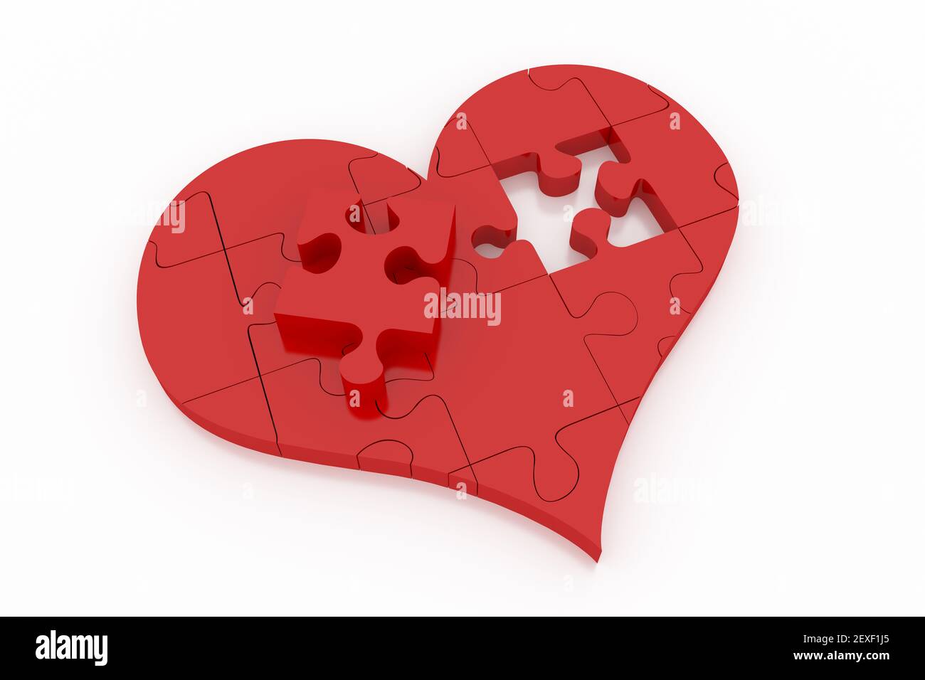 Heart jigsaw puzzle missing piece Cut Out Stock Images & Pictures - Alamy