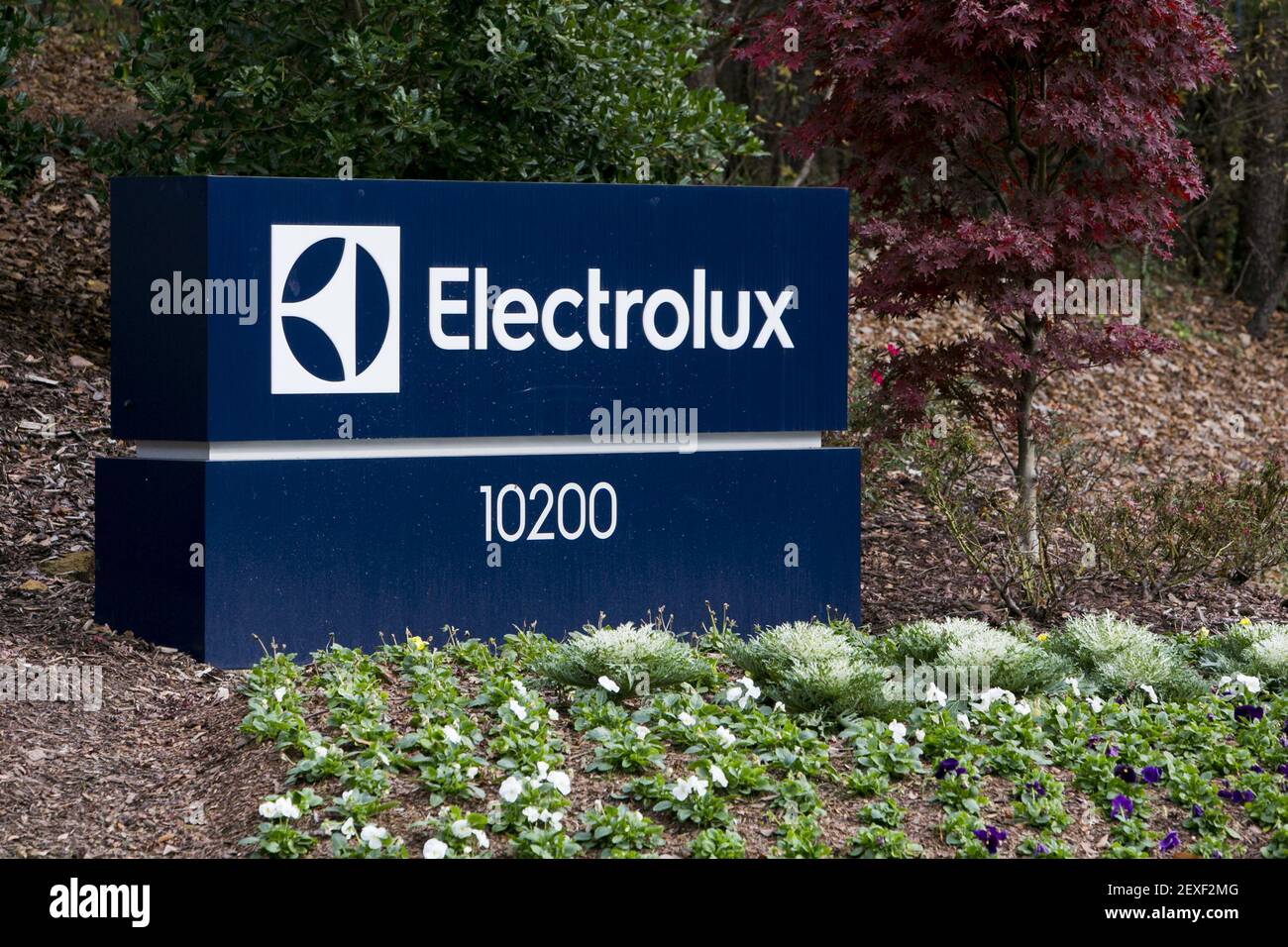 A logo sign outside of a facility occupied by Electrolux in Charlotte ...