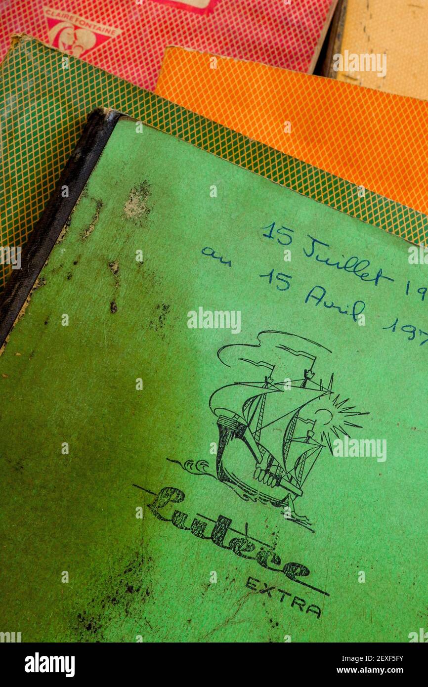 Vintage workbooks, France Stock Photo - Alamy