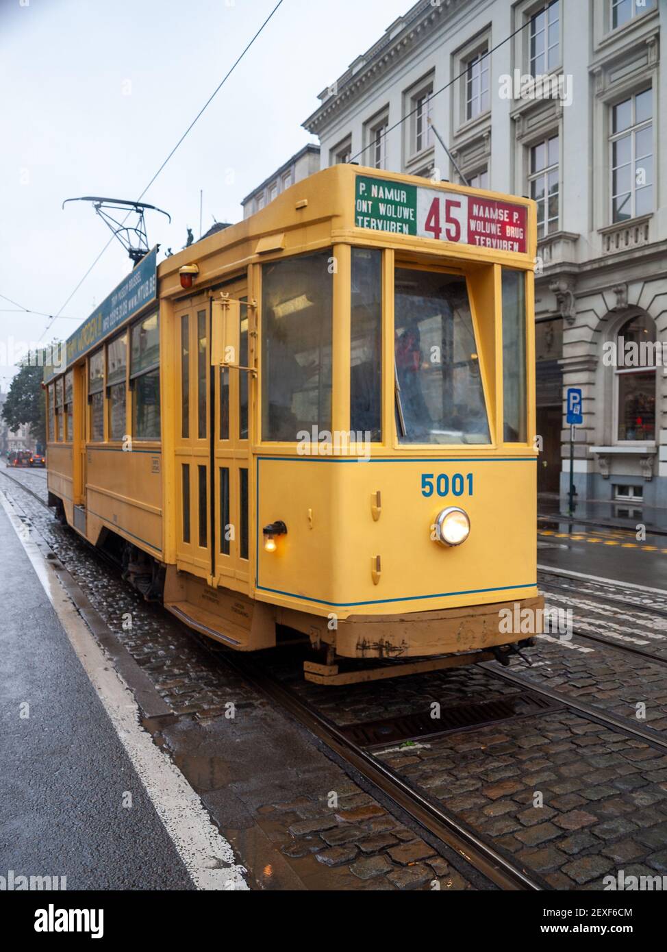 Brussels old tram car Stock Photo - Alamy
