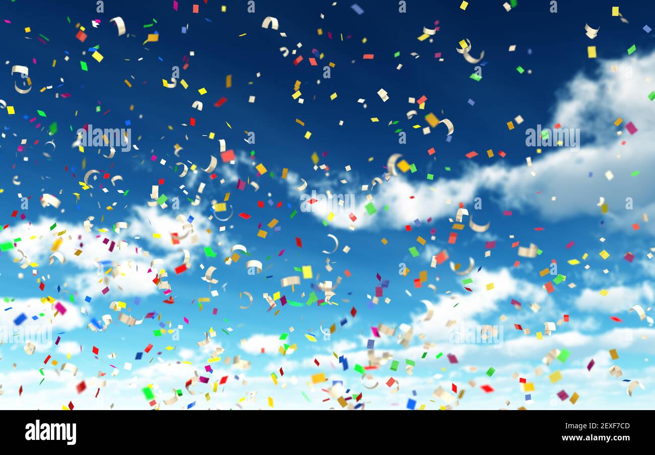 Colorful Confetti in Sky Stock Photo - Alamy