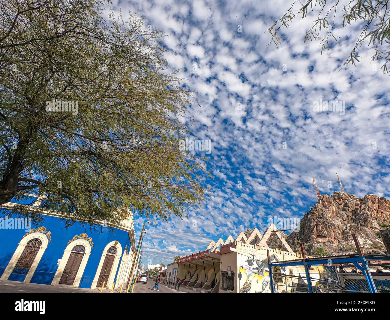 Cloudscape, blue sky at Cerro de la Campana and Barra hidalgo in ...