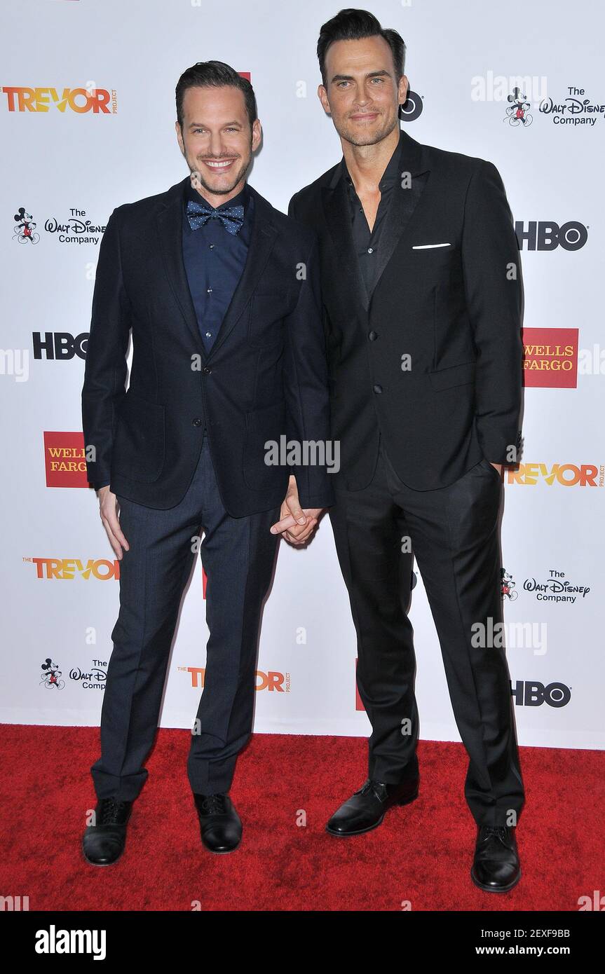 (L-R) Jason Landau and Cheyenne Jackson arrives at the TrevorLIVE LA ...
