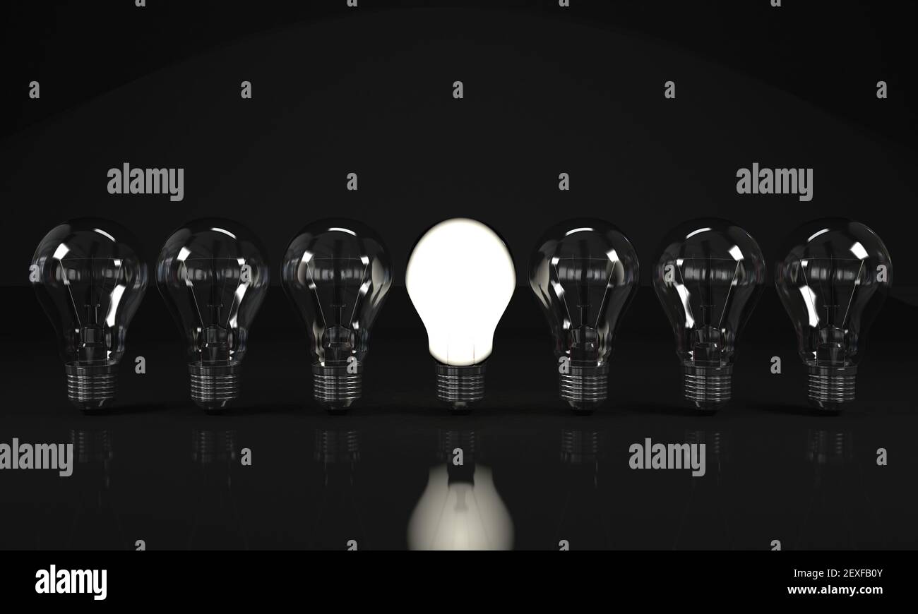 Light bulbs in line Stock Photo - Alamy