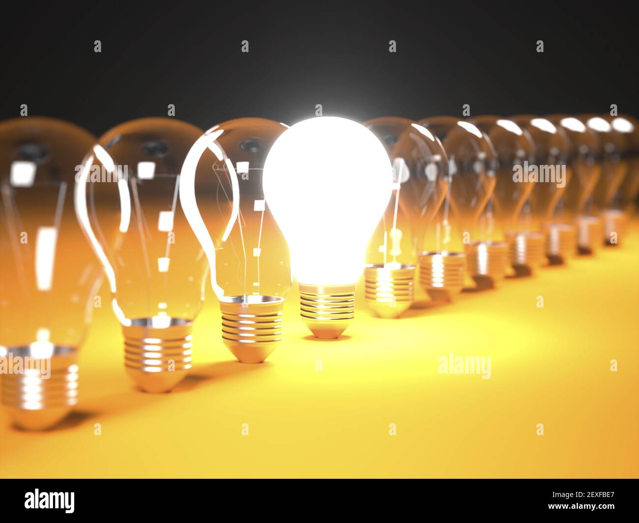 Light bulbs in line Stock Photo - Alamy