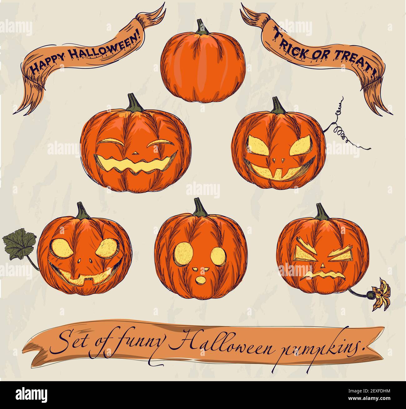 Set pumpkins hi-res stock photography and images - Alamy